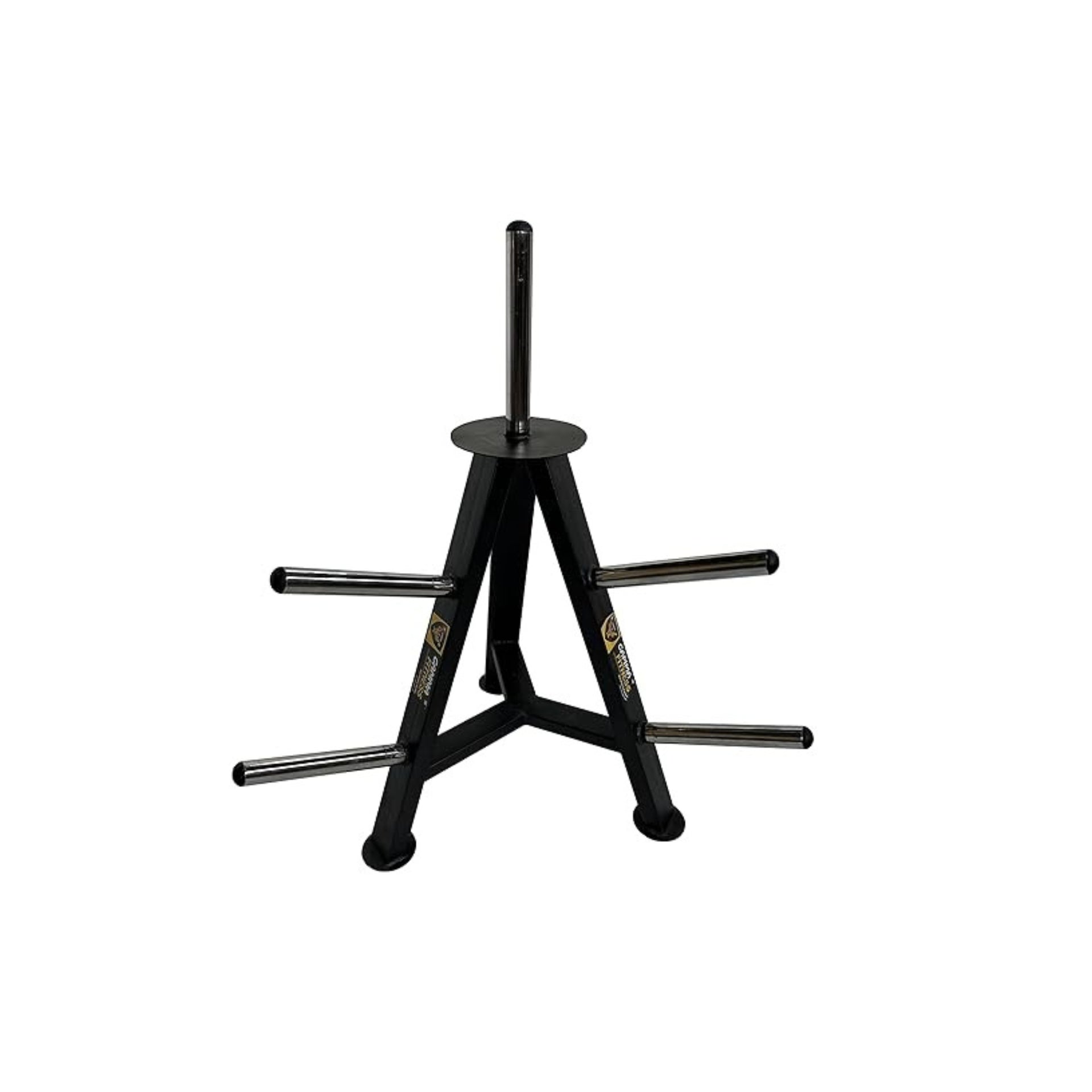 Gamma Fitness Plate Tree Rack With 7 Olympic Plate Holder For Large St